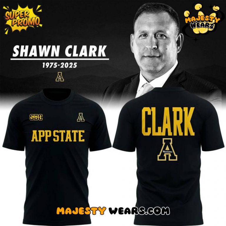 Appalachian State Mountaineers Thank You Shawn Clark Uniform Black T ...