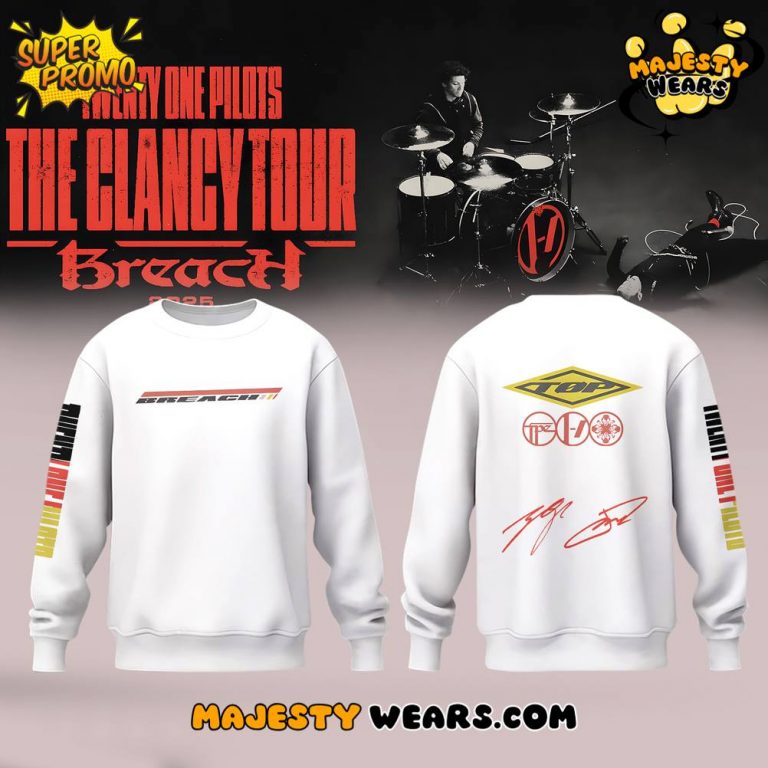 Twenty One Pilots The Clancy Tour: Breach Special White Sweatshirt ...