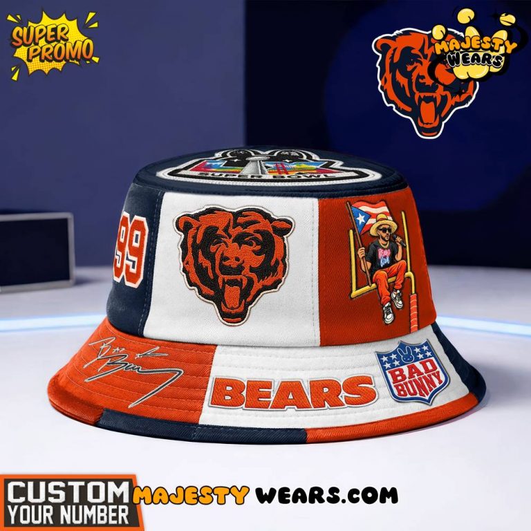 Chicago Bears x Bad Bunny Super Bowl 2026 Bucket Hat - MajestyWears