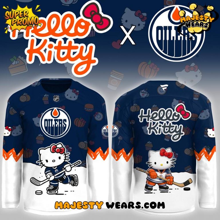 Edmonton Oilers x Hello Kitty Special Edition Hockey Jersey - MajestyWears